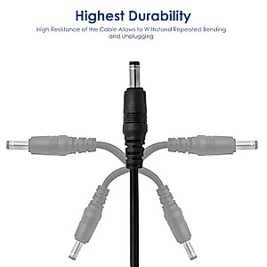 Onite 2pcs USB to DC 5.5x2.1mm Power Cable, 20AWG 3.3ft Barrel Jack Center Pin Positive Charger Cord for Led and Peripheral Products