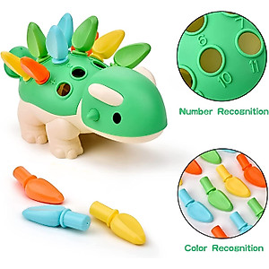 Montessori Learning Educational Toys for Baby 1 2 3 4 Year Old: Fine Motor Dinosaur Toys for Kids 2-4|Toddler Developmental Toys for Birthday Gift Age 1-2|Preschool Sensory Toys for 12-18 Months