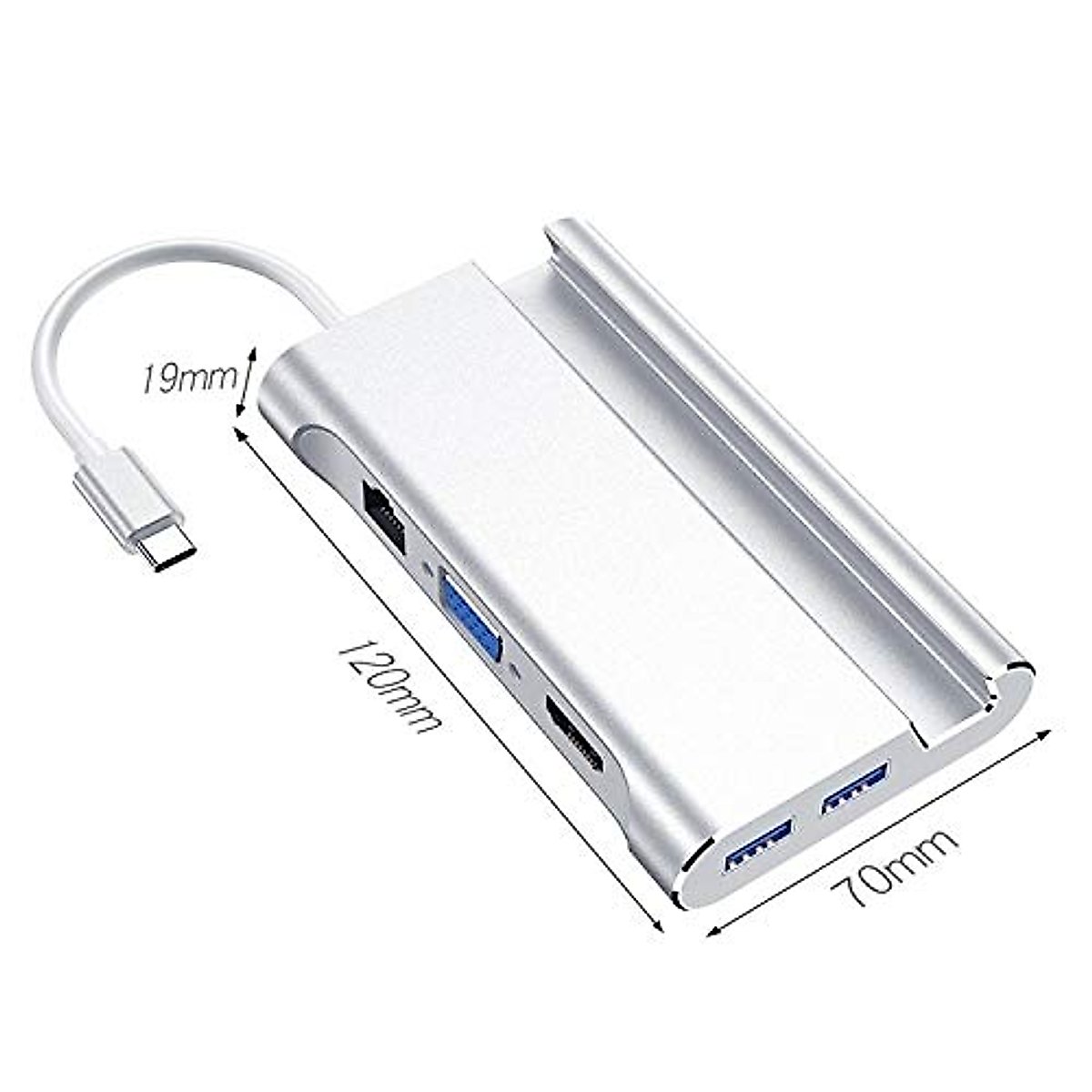 Leya-US Spare Part HW-TC20 7 in 1 Type-C/USB-C Multifunctional Extension HUB Adapter with Holder