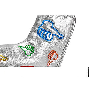 DBYA Golf Blade Putter Head Cover PU Leather Thumbs UP with Velcro Closure for Blade,Grey