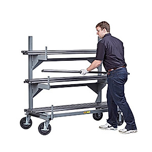 Little Giant CBR-3060-8PHBK Welded Cantilever Rack, Mobile Version, 30"W x 60"L, 61" Height, 30" Width, 4000 Pounds Load Capacity, Gray