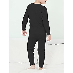Century Star Kids Thermal Underwear Long Johns for Boys Girls Base Layer Toddler Thermal Set Ultra Soft Black Medium (90) /2T-3T