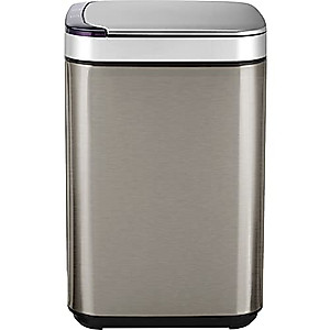 Hanover 10-Liter / 2.6-Gallon Stainless Steel 10 Liter-2.6 Gallon Home and Kitchen | Fingerprint Smudge Resistant | Soft Close | Sensor Lid | Carbon Odor Control, 10L Trash Can 1