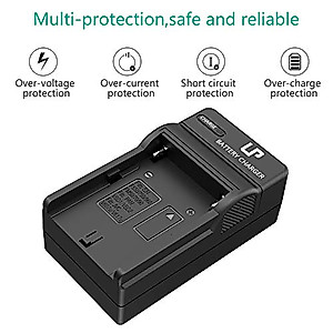 LP NP-F550 Battery Charger, Charger Compatible with Sony NP F970, F960, F770, F750, F570, F530, F330, CCD-SC55,TR516,TR716, TR818, TR910, TR917, CN160, CN-216 LED Light, Feelworld Field Monitor & More