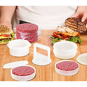 Hamburger Press Patty Maker Freezer Containers - All In One Convenient Package - 10 Pieces Set Hamburger Patty Mold - Essential Tool to Make hamburger Patties – Ideal BBQ Gift For Family And Friend