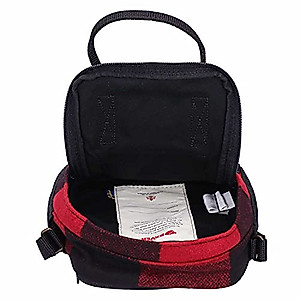 Fjallraven Women's Kanken Plaid Re-Wool Sling Bag, Red/Black, One Size