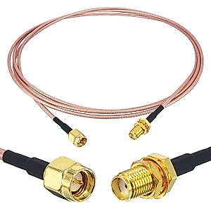 YOTENKO SMA Antenna Extension Cable SMA Male to SMA Female Bulkhead Mount RF Connector RG316 Cable 2M 6.5Ft for Handheld Ham Radio 4G LTE Router Gateway Cellular SDR USB Dongle Receiver