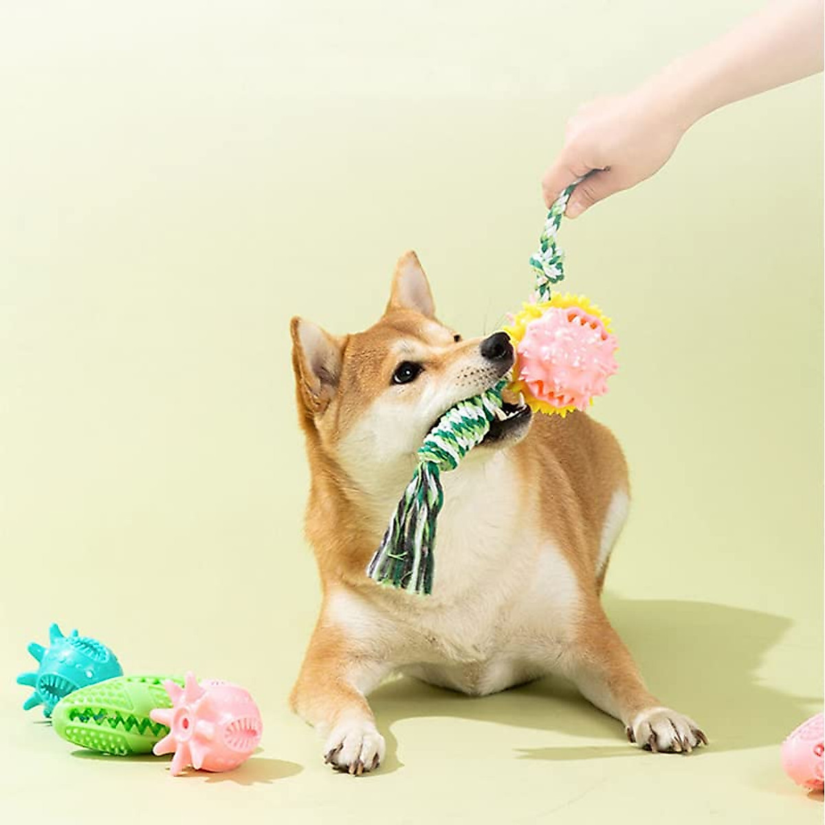 Dog Toys for Aggressive Chewers,Interactive Feeding Dog Toys for Teeth Grinding Training to Relieve Boredom,Small Medium Large Dogs (Rugby Pink)