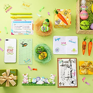 36 Pieces Easter Stickers Easter Bless Saying Egg Stickers Waterproof Positive Word Sticker for Water Bottle Envelopes Cards Scrapbooking Kids Girls Adults School Teacher DIY Laptop Party Favors