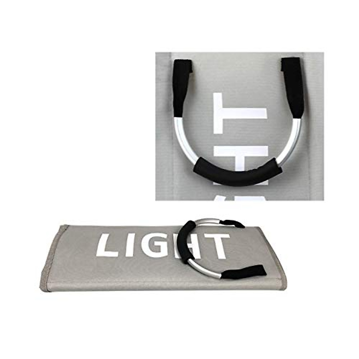 Elonglin Large Collapsible Washing Laundry Basket Bag with 3 Compartment Laundry Hamper Foldable College Laundry Bags,Waterproof Portable Storage Bag with Carry Aluminium Handles light grey