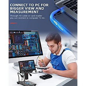 Digital Microscope,LLIMINK LM700 Coin Microscope 1200X,16MP Coin Micro Soldering Microscope with 7inch HDMI FHD IPS Screen,Dual Touch Dimming,Windows/Mac OS/TV Compatible,32GB