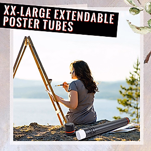 Noveread 4 Pcs Large Extendable Poster Tubes with Strap 30'' to 49'' Telescoping A0 Poster Tube Expandable Blueprint Tube Portable Container for Posters Blueprints Artwork Map Storage(Classic Style)