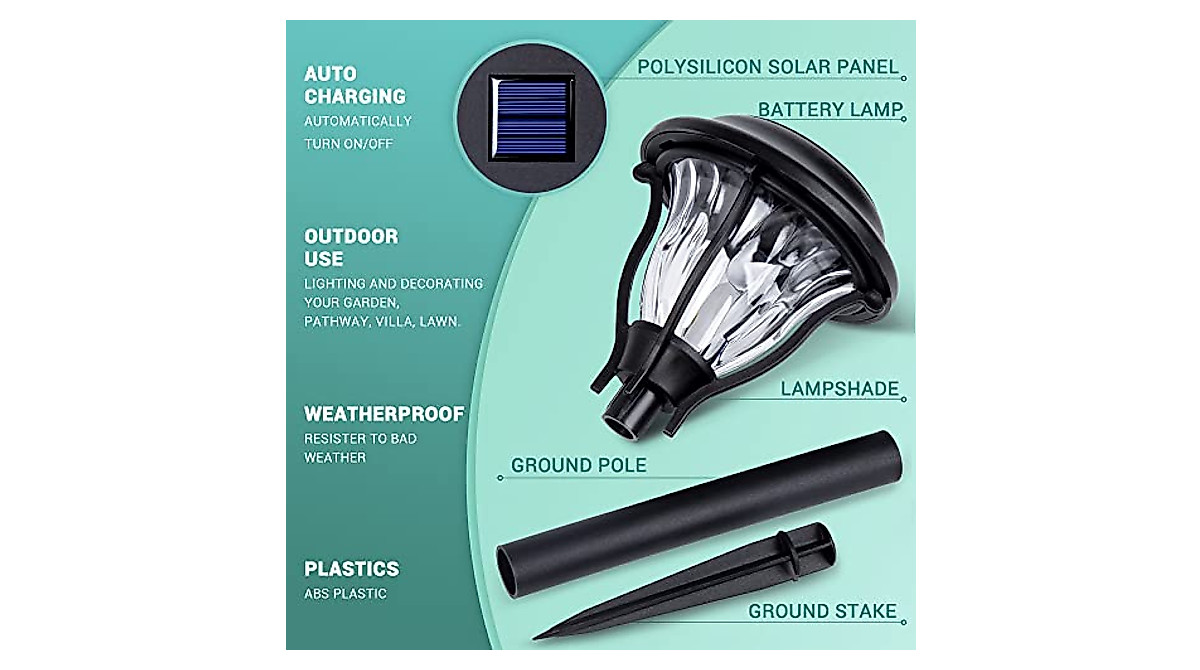 SOLPEX Solar Path Lights 6 Pack - Waterproof Outdoor Garden LED Lighting
