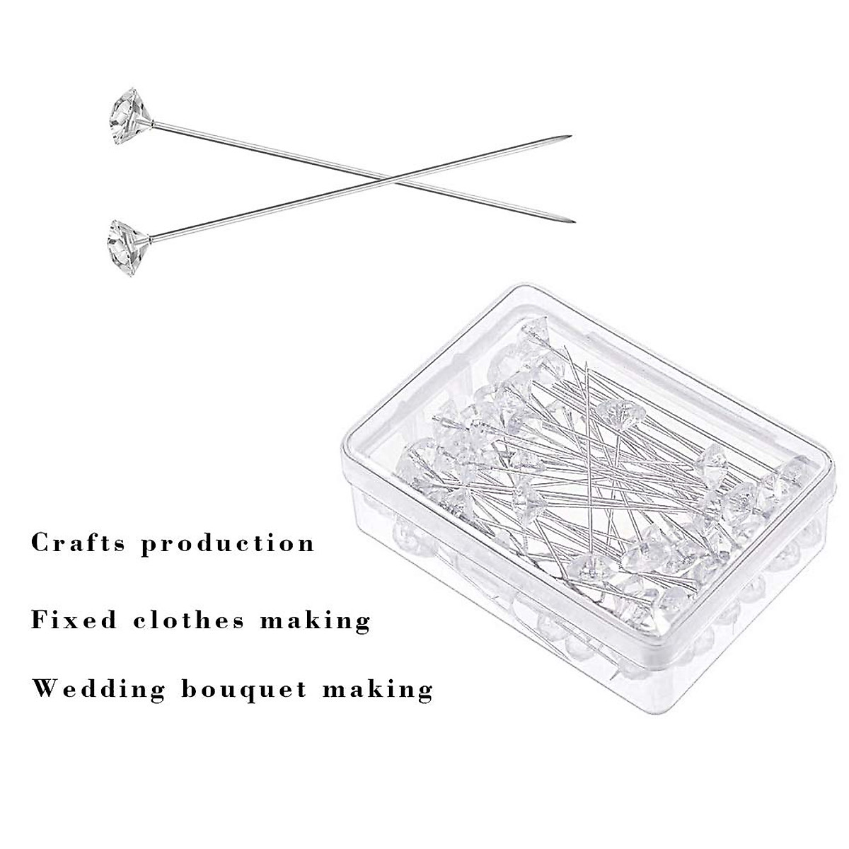 400 Pcs Bouquet Pins Flower Pin, 4 Styles Pearl Head Pins Crystal Head Corsage Pins for Dressmaking Jewelry Flower Decoration (Mixed)
