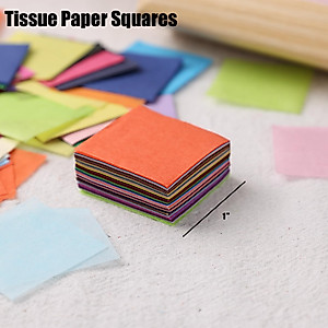 Koogel 11200 PCS Square Tissue Paper Bulk, 1x1inch Art Rainbow Tissue Paper Mosaic Squares Precut Paper 40 Colors for Scrapbooking Collage DIY Crafts Project