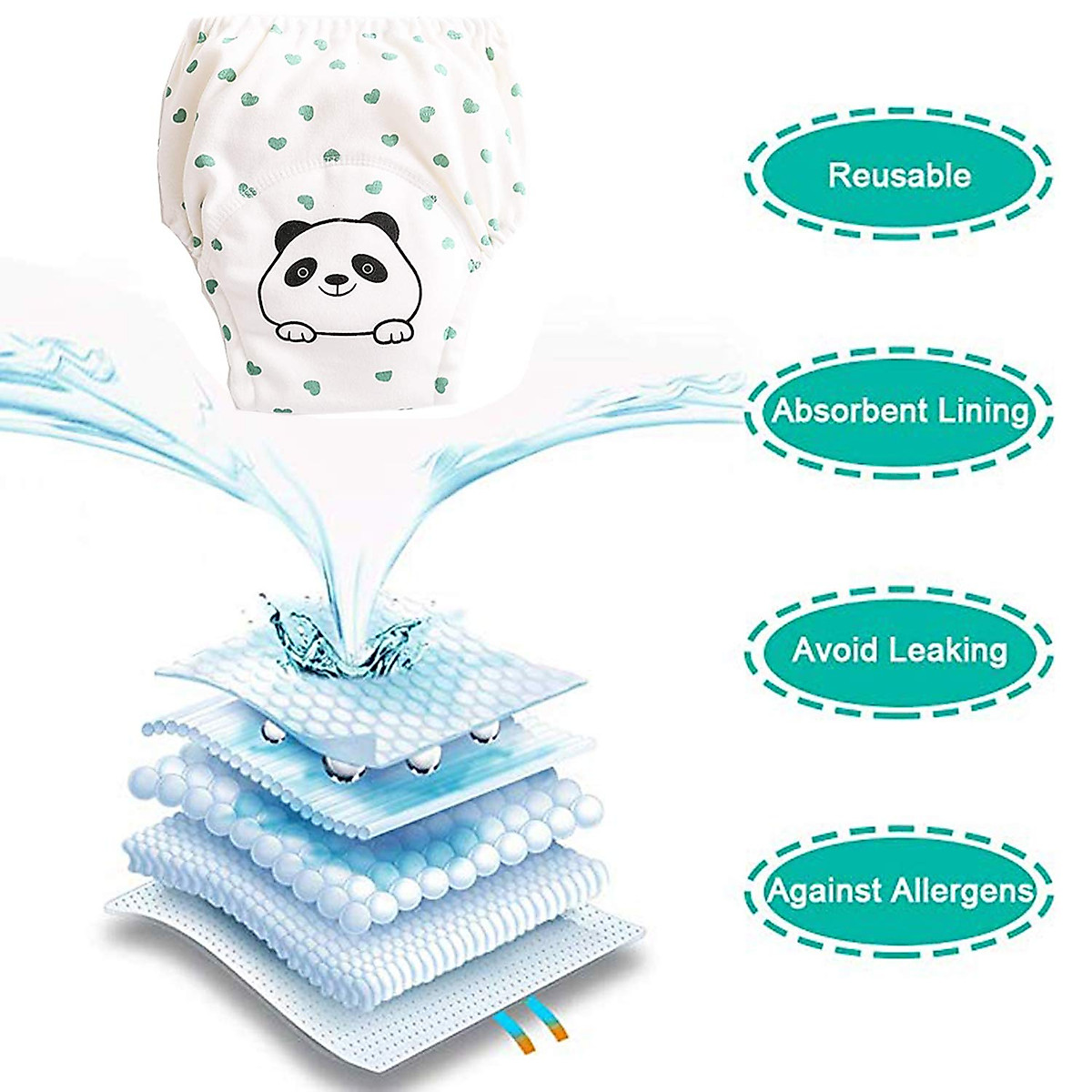 6 Pack Potty Training Pants for Boys Girls, Learning Designs Training Underwear Pants(2-3T)