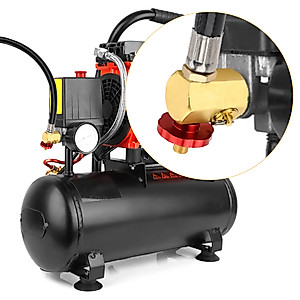 SILATU Air Tank Manifold - Aluminum Knobs Air Tank Valve，1/2 Inch NPT Tank 1/4 Inch NPT Hose 1/8 Inch NPT Gauge Relief Bypass Valve For Air Compressor Portable Carry Tank