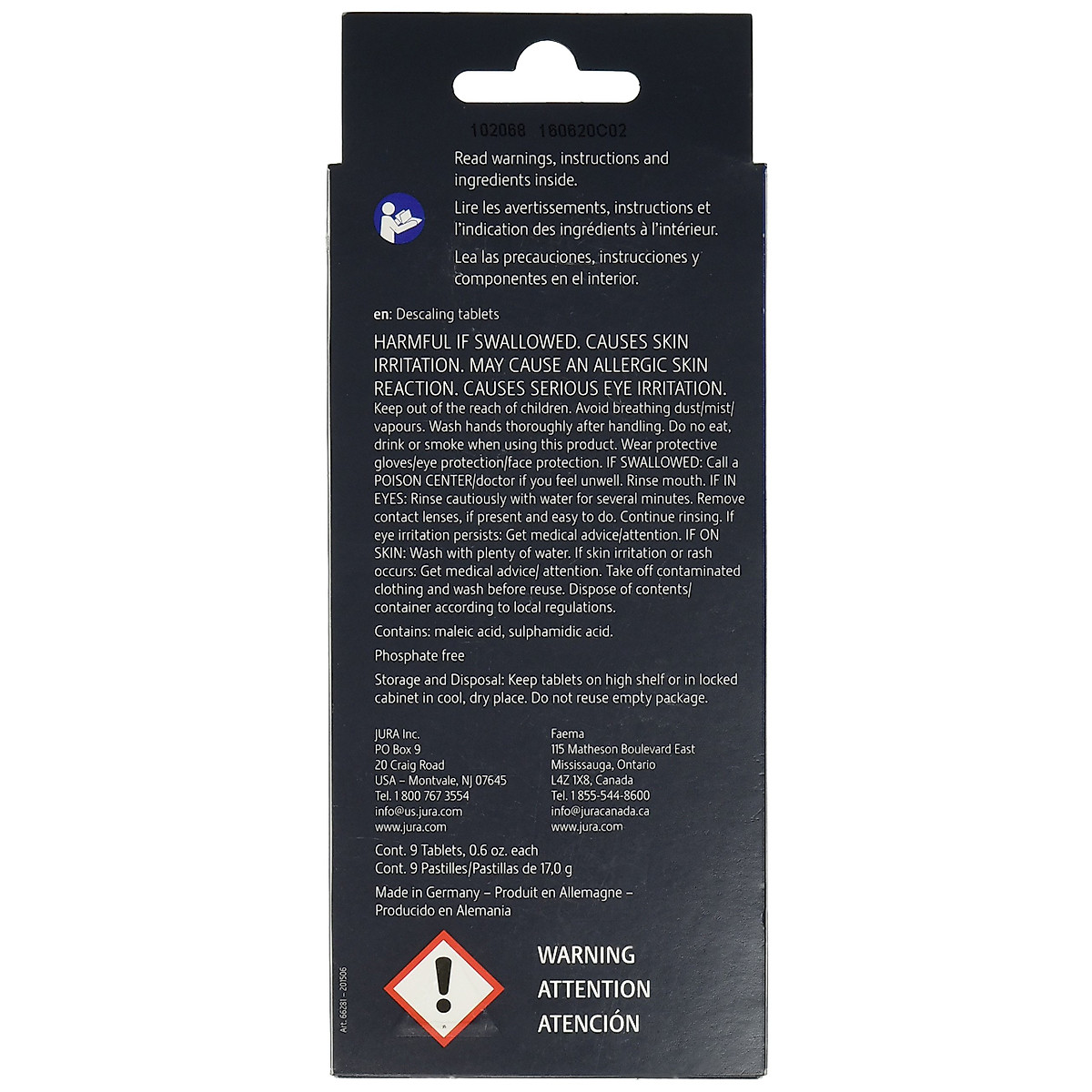 Jura 66281 Decalcifying/Descaling Tablets, 0.6 Oz (Pack of 9)