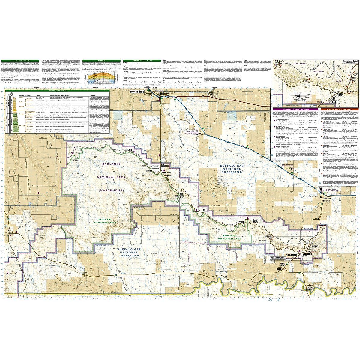 Badlands National Park: South Dakota, USA Outdoor Recreation Map (National Geographic Maps: Trails I