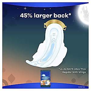 ALWAYS Ultra Thin Size 4 Overnight Pads With Wings Scented, 24 Count