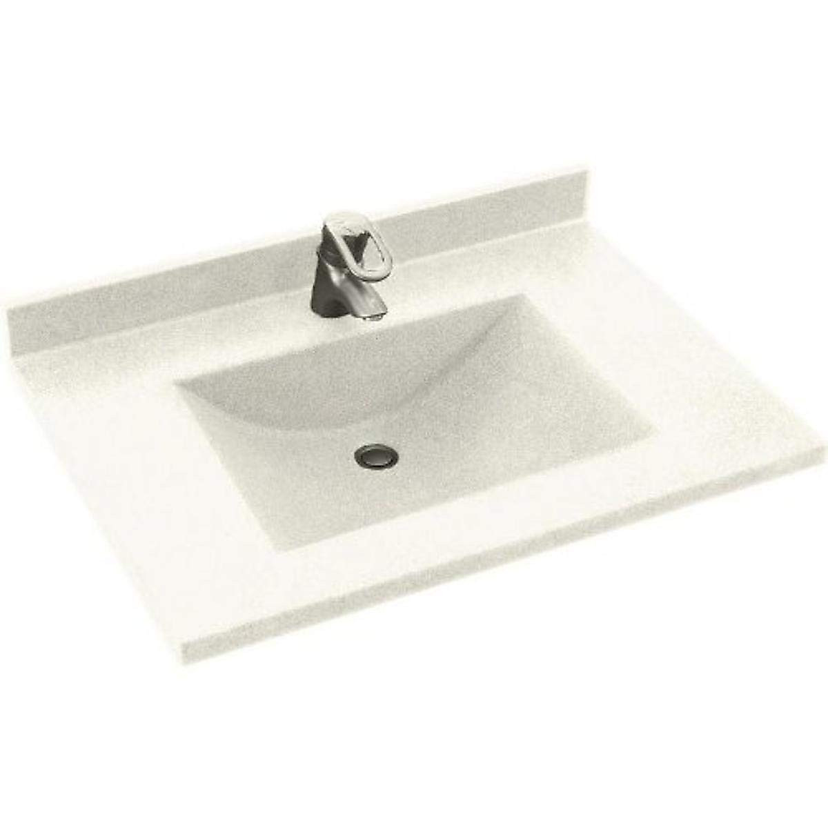 Swan CV02225.018 Contour Solid Surface Single-Bowl Vanity Top, 25" L x 22" H x 6.25" H