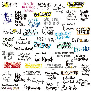Inspirational Stickers,200Pcs Vinyl Waterproof Inspiring Stickers Inspirational Quotes Stickers, Gifts for kids, women,teens classmate colleagues,adults