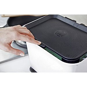 Full Circle Fresh Air Odor-Free Kitchen Compost Bin, Black and White