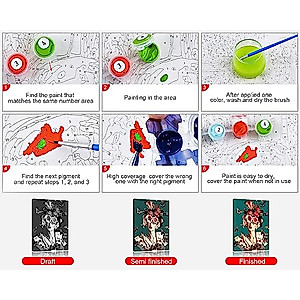 TISHIRON Paint by Numbers for Adults Flower Girl, Butterfly Girl Paint by Number Kits, DIY Canvas Acrylic Painting Number Kits with Brushes and Acrylic Pigment, Modern Home Wall Deco-16x20 Inch