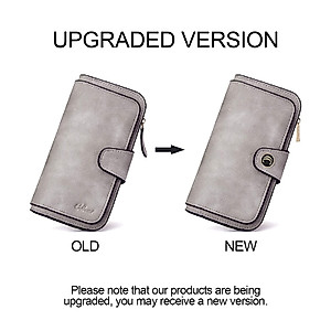 CLUCI Women Wallet Fashion Soft Leather Designer Zip Magnetic Multi Card Holder Organizer Travel Ladies Clutch Trifold Dark Grey