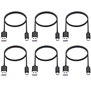 Smays 6-Pack 6 ft USB to USBC-C, USB A to USB C Type C Charging Cable, USBC to USBA