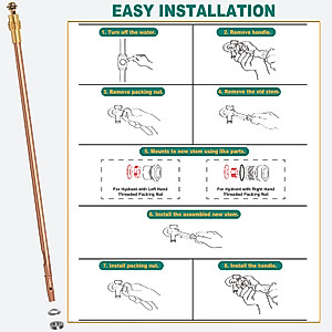 123-0095 Replacement Stem Assembly for Mansfield Style 500 Series Full-turn Hydrants Manufactured From 1970-2006, for 12 Inches Sillcock ASFP（Overall length 16 Inches）