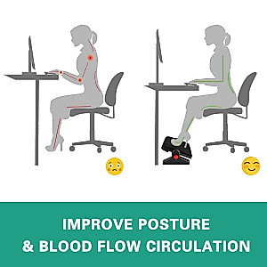 Prodigen Upgrade Adjustable Under Desk Footrest Ergonomic Foot Rest with Removable Sponge Cushion for Home, Office, Four Seasons, Tilt Angle Adjustment Non-Skid Massage Surface Comfort