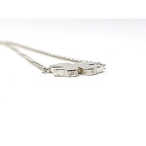 Dote Lucky Four Leaf Clover Pendant Dainty Genuine .925 Sterling Silver Hammered Necklace w/ 16-18" Adjustable Chain