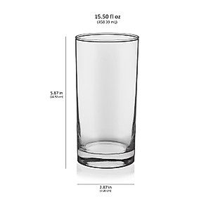 Libbey Heavy Base Tumbler Glasses, 15.5-ounce, Set of 8