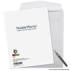 NobleWorks - Jumbo Thank You Card with Envelope (8.5 x 11 Inch), Animal Notecard, Thankful Friend - This Much Kitten J3612