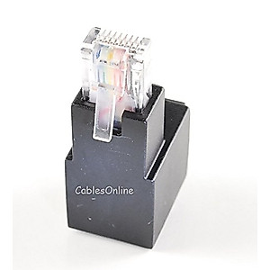 CablesOnline Cat5e/Cat6 RJ45 Ethernet Male/Female Right Angle Adapter. RJ45/ 8P8C Female to RJ45/ 8P8C Male, U-R45K