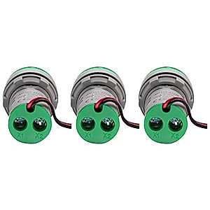 Shopcorp - Digital Led Display Indicator Ammeter, 0-100A Max AC380 Current Meter and 220V - Gauge Meter, Tester Amp Monitor - AD101-22AM Model, Circle Panel, Green (3 Pack)