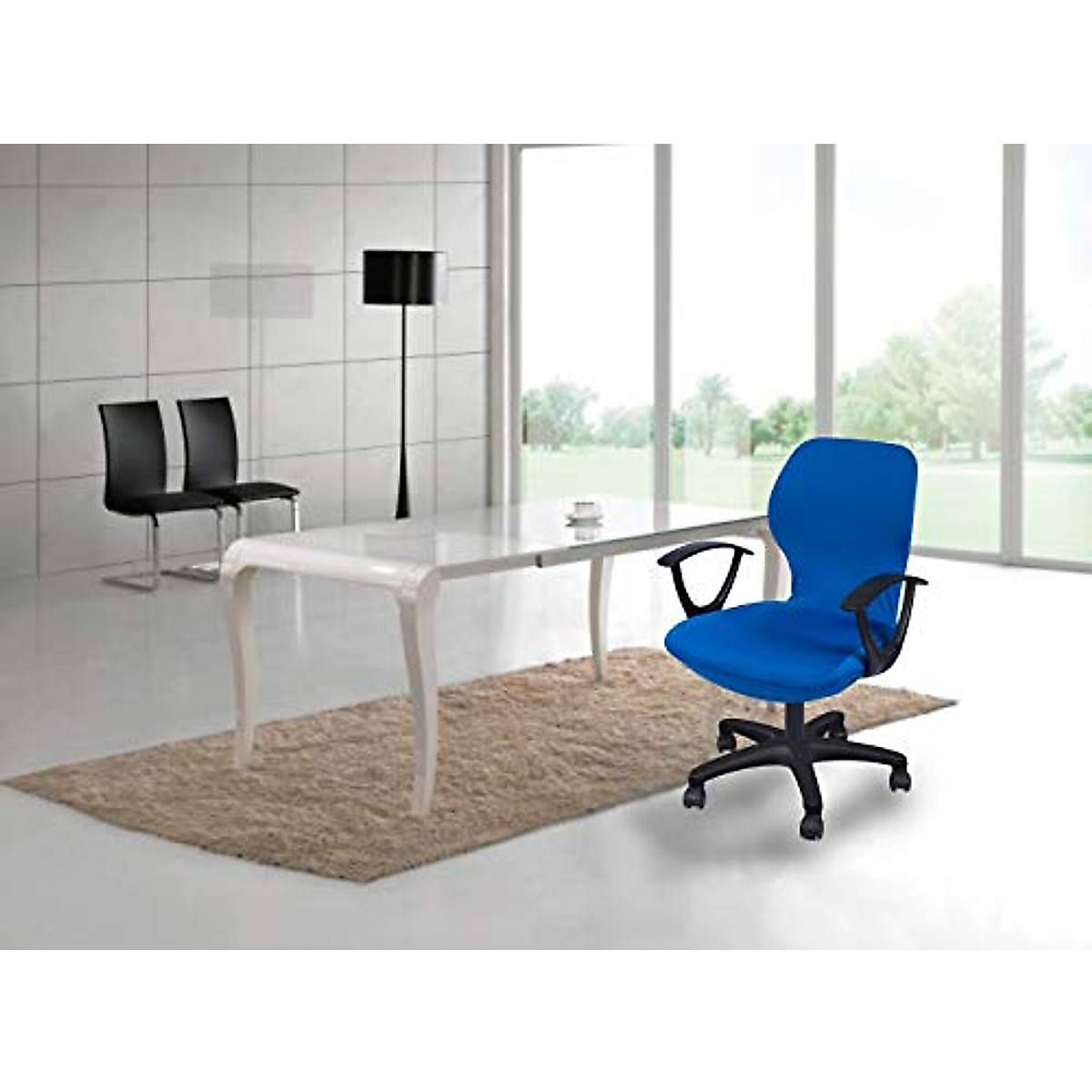 Deisy Dee Computer Office Chair Covers Pure Color Universal Chair Cover Stretch Rotating Chair Slipcovers Cover ONLY Chair Covers C098 (RoyalBlue)