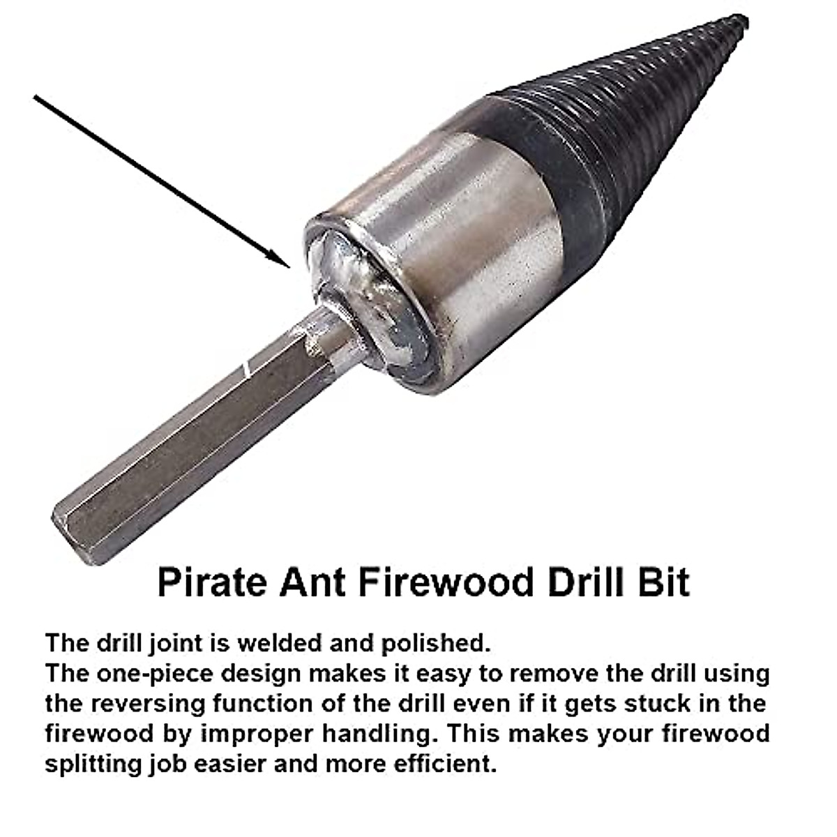Hex Shank Firewood Drill Bit Wood Splitter,Overall Wood Splitter Drill Bit(32mm),Electric Drill Wood Splitter,Electric Log Splitter Hex Firewood Drill Bit.