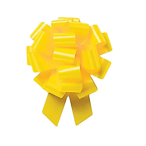Feronia Packaging 2 Pieces Pull Bow for Gift Wrapping Gift Bows Pull Bow With Ribbon for Wedding Gift Baskets, 5.5 Inch 20 Loop (Yellow)