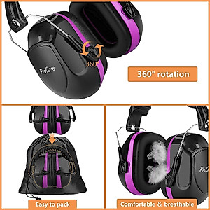 ProCase Noise Reduction Ear Muffs, NRR 28dB Shooters Hearing Protection Headphones Headset Bundle with Professional Noise Cancelling Ear Defenders for Construction Work Shooting Range Hunting