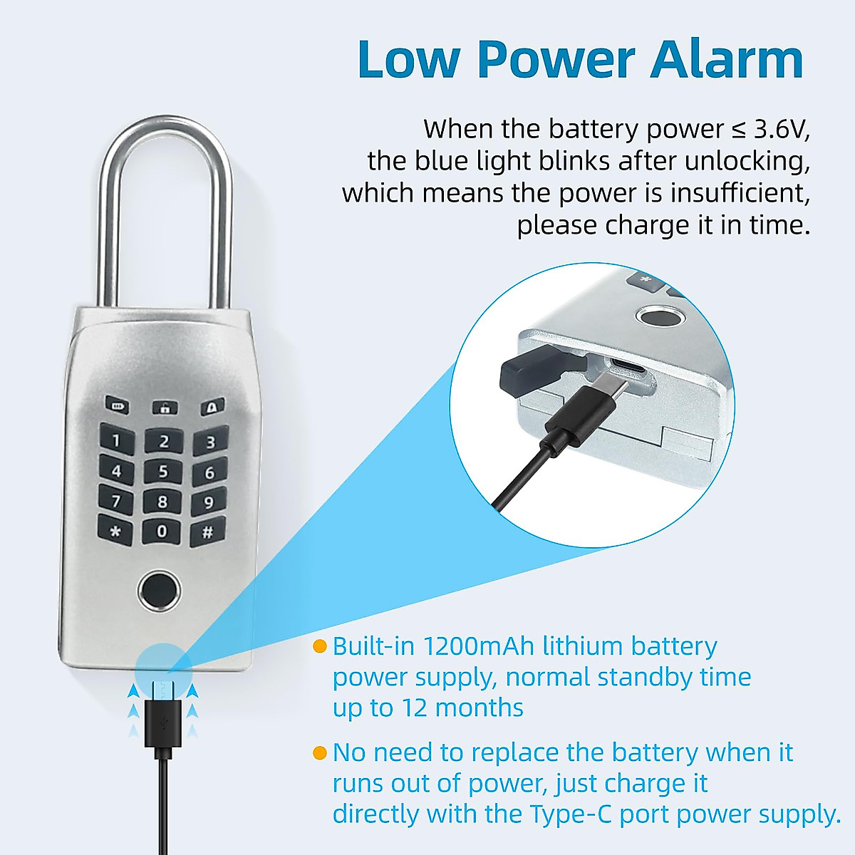 KENRONE Fingerprint Key Lock Box,App Controlled Combination Lock for House Keys,Lock Box for Outside Enhanced Security with Fingerprint Recognition