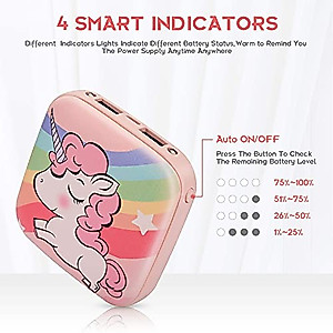 Sethruki Cute Portable Charger 10000mAh, Unicorn Mini Fast Charging Power Bank Gift Girl Kid Compact External Battery Pack with Dual USB Output for iPhone iPad Samsung Google Andiord Cellphone