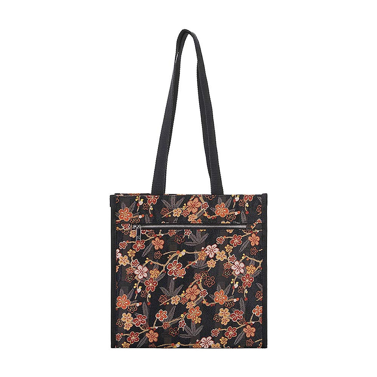 Signare Tapestry Shoulder Bag Shopping Bag for Women with Ume Sakura Design with Japanese Style