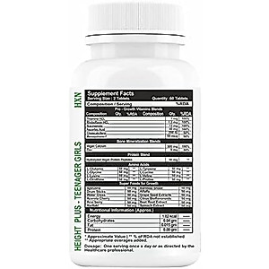 JEVR Height Increase Medicine for Girls with Essential Amino Acid & Ayurvedic Growth Supplements to Help Long Bone Mineralisation -60 Tablets (Pack 1)