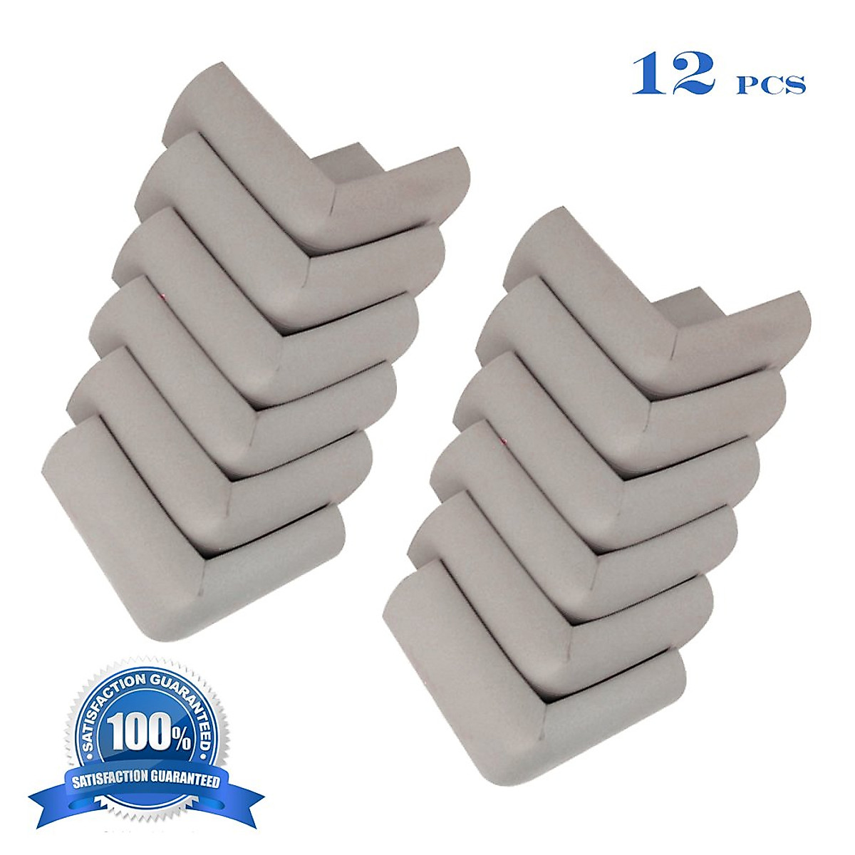 Elf Star 12 Pcs Extra Thick Premium High Density Furniture Table Edge & Corner Guard Baby Proofing Bumper Protector - Jumbo Size Value Pack Brown