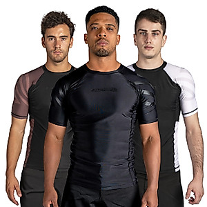 Sanabul Essentials Short Sleeve Compression Shirt for Men | Jiu Jitsu BJJ T Shirt (Large, All Black)