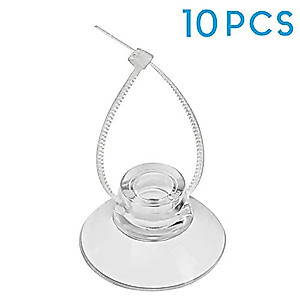 Pawfly 10 Pack Suction Cups with 20 Pieces Adjustable Zip Ties for Aquarium Fish Tank Binding Moss Shrimp Dodging Nest