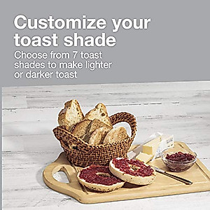 Proctor Silex 2 Slice Toaster with Extra Wide Slots, Sure-Toast Technology, Shade Selector & Bagel Setting, Black and Silver (22302)