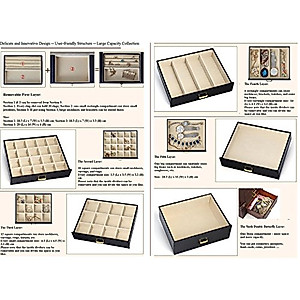 Kendal Huge Jewelry Box Jewelry Case with 6 Tier 5 Drawers Large Storage Capacity with Mirror Jewelry Storage Organizer Great Gift Also Good For Watches LJC-SHD5BK (black)